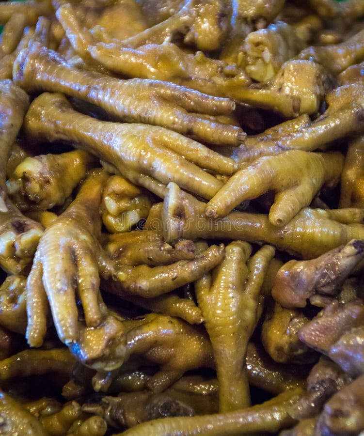 High Angle Vertical View of Cooked Chicken Feet Stock Image - Image of ...