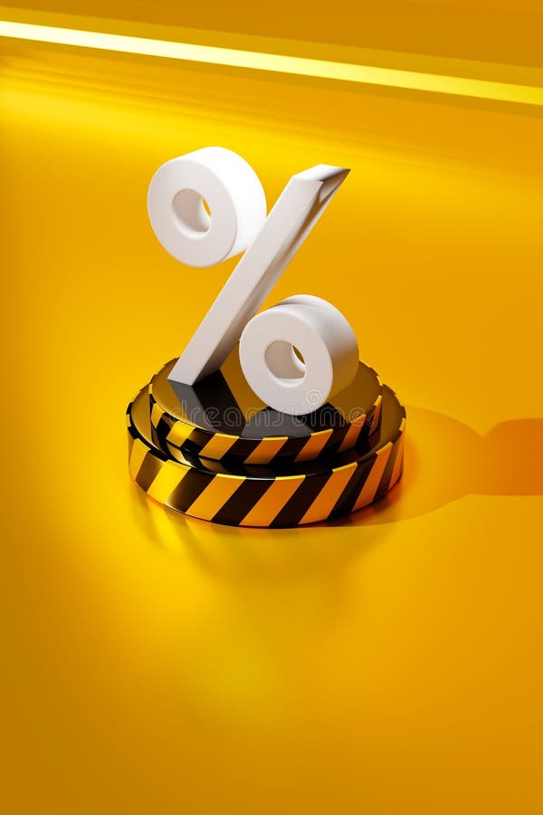 High-angle Vertical View of the 3D Rendered Percent Icon Over the ...