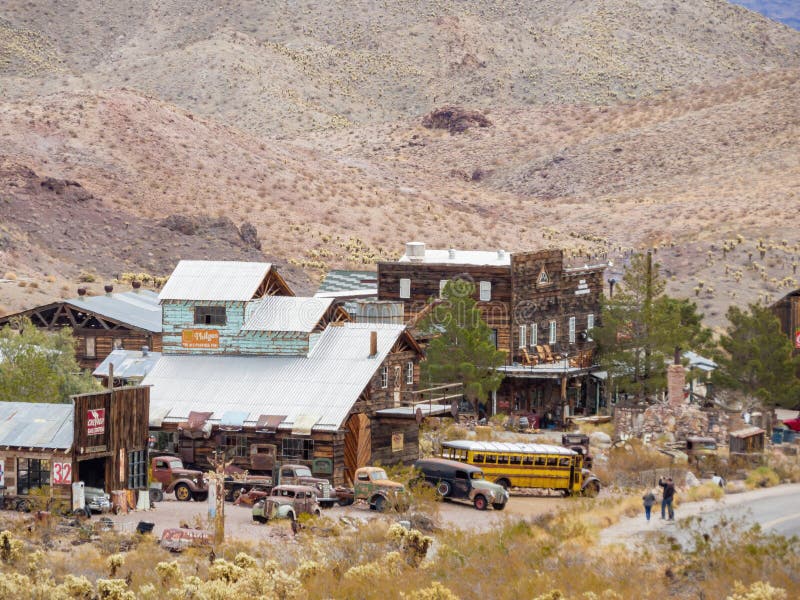High Angle View of the Abandoned Retro Building of the Nelson Ghost ...