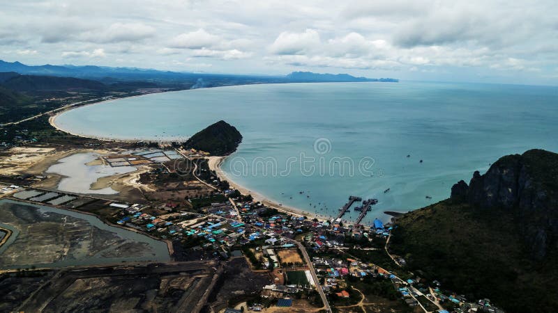 High Angle View Aerial Photograph of Landscape Beach Seaside Stock ...
