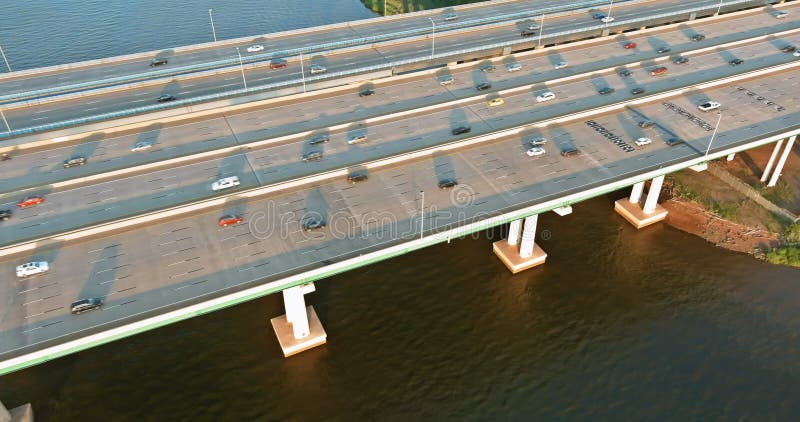 High Angle View of Alfred E. Driscoll Bridge the Concrete Bridge Across ...