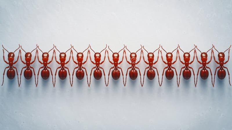High Angle View of Ants on White Background Stock Illustration ...