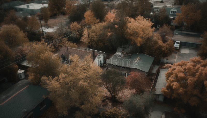 High Angle View of Autumn Tree Landscape Generated by AI Stock ...