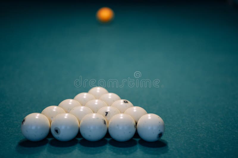 High Angle View of Balls Billiard on Table. Stock Image - Image of play ...