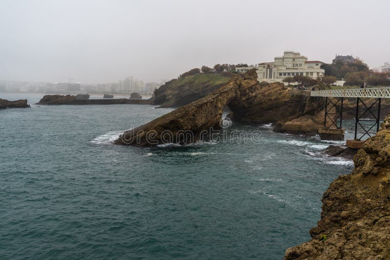 High Angle View of the Biarritz City of France in Winter Stock Image ...