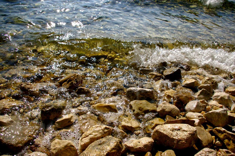 High Angle View of Big Rough Rocks on the Seashore Stock Image - Image ...