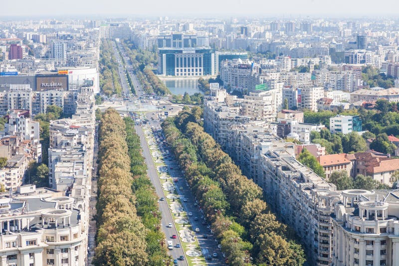 High Angle View of Bucharest Editorial Photography - Image of downtown ...