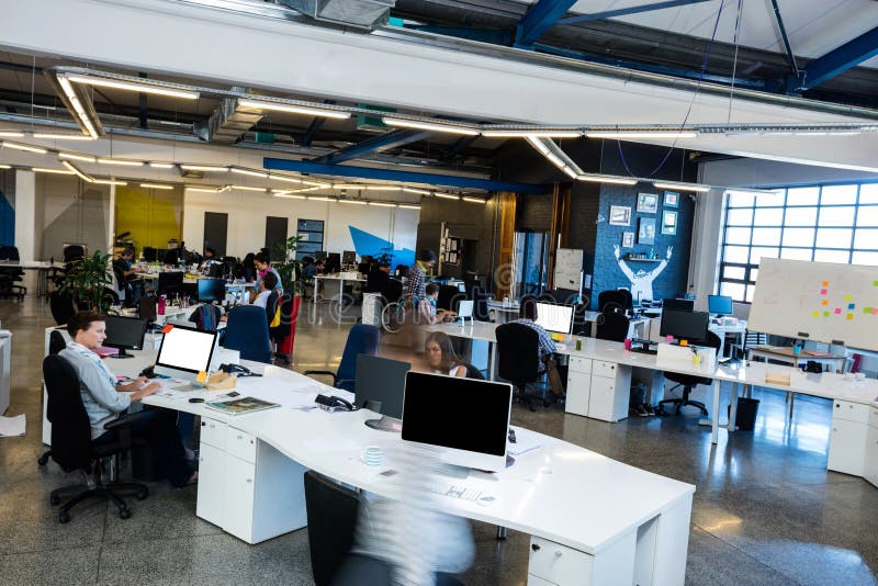 High Angle View of Business People Working Stock Image - Image of ...