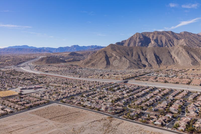 High Angle View of the Cityscape from Lone Mountain Stock Photo - Image ...