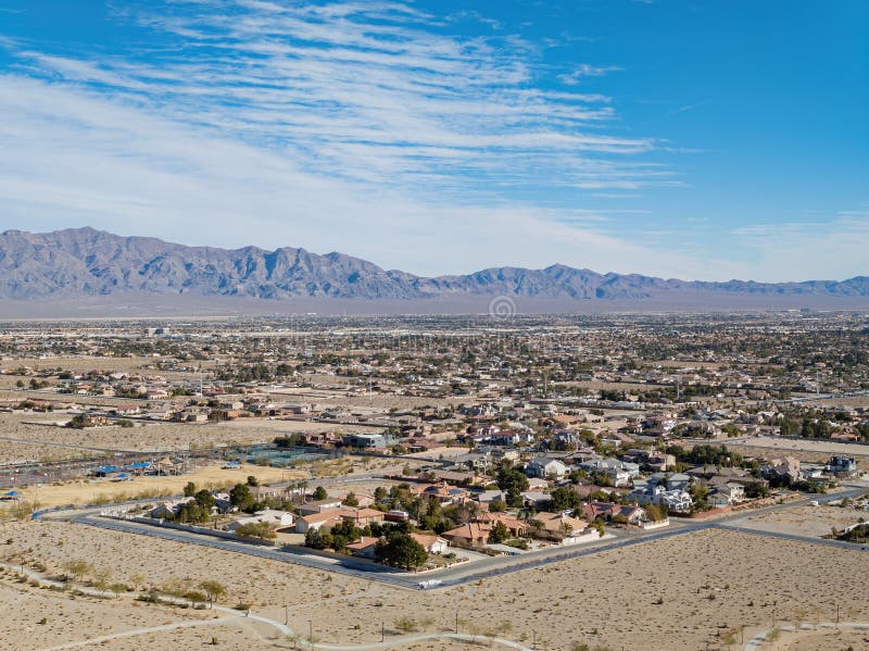 High Angle View of Henderson Cityscape with Strip Skyline Stock Image ...