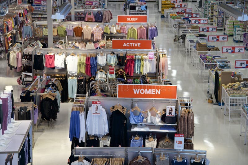 High Angle View of Clothing Department in a Department Store Editorial ...
