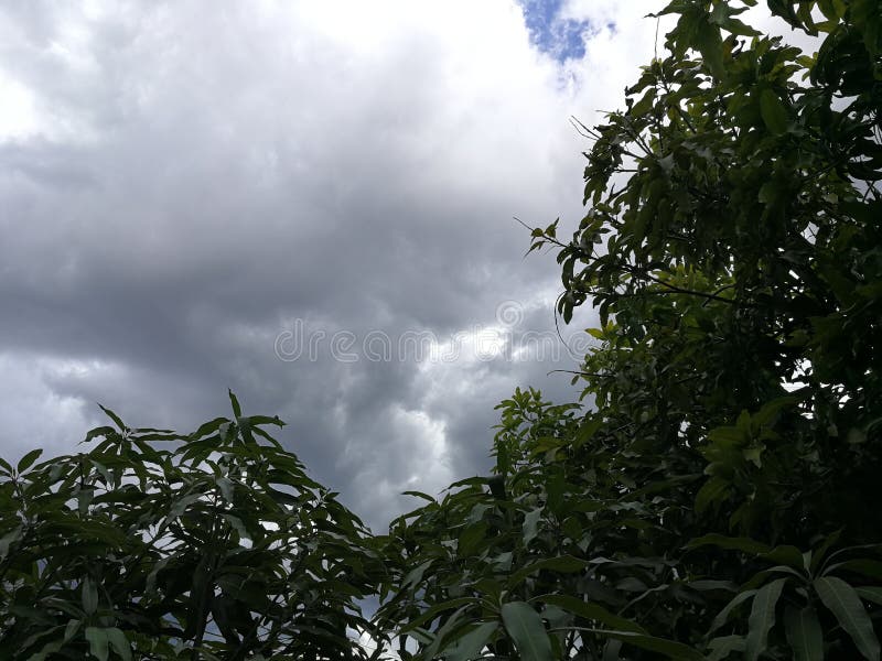 High Angle View of Cloudy Sky, Dark Clouds before Rain Stock Photo ...