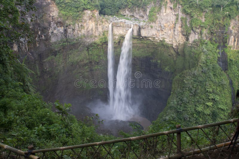 Coban Sriti, a 120 Meter High Waterfall with a Cliff Height of 150 ...