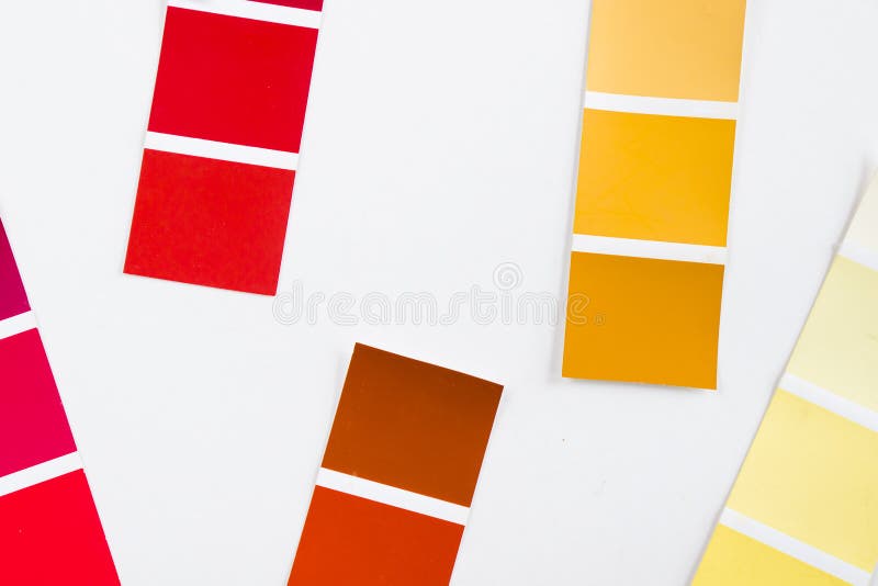 High Angle View of Color Cards on the White Background, Variation and ...