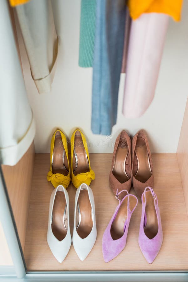 High Angle View of Colorful High Heels Stock Photo - Image of ...