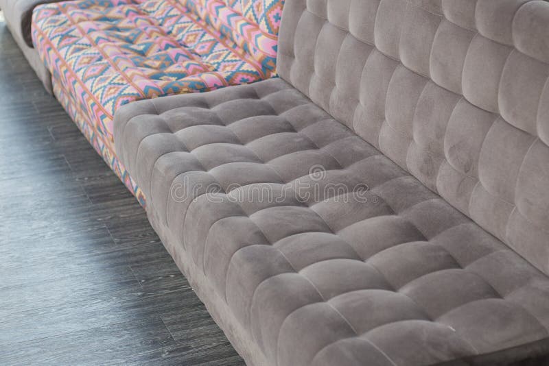 High Angle View of Comfortable Sofa in Modern House Interior. Apartment ...