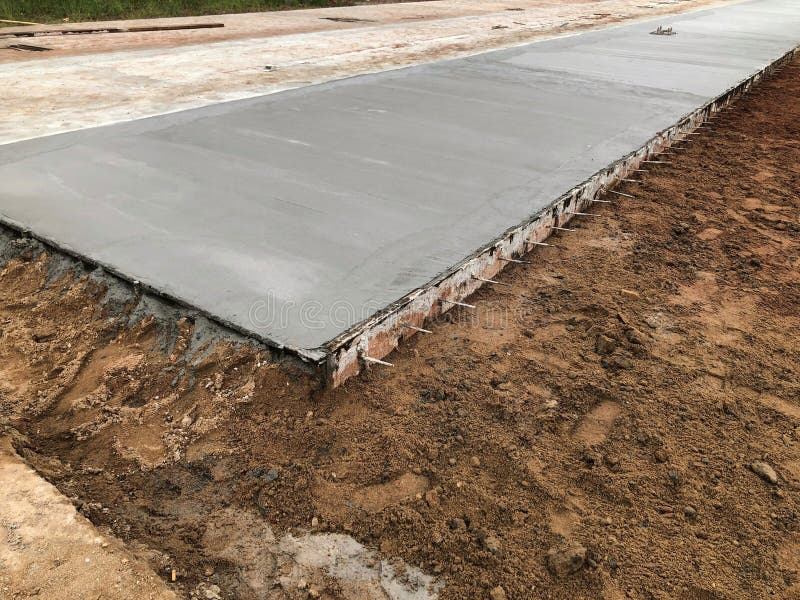 High Angle View of Concrete Floor at Construction Site Stock Image ...