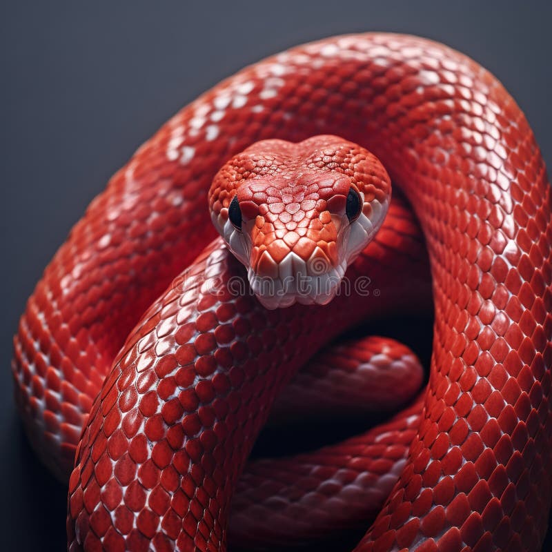 High Angle View of Corn Snake or Red Rat Snake Stock Illustration ...