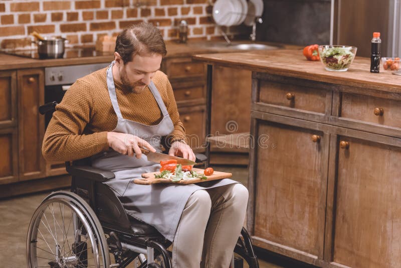 High Angle View of Disabled Man Stock Image - Image of inside, european ...