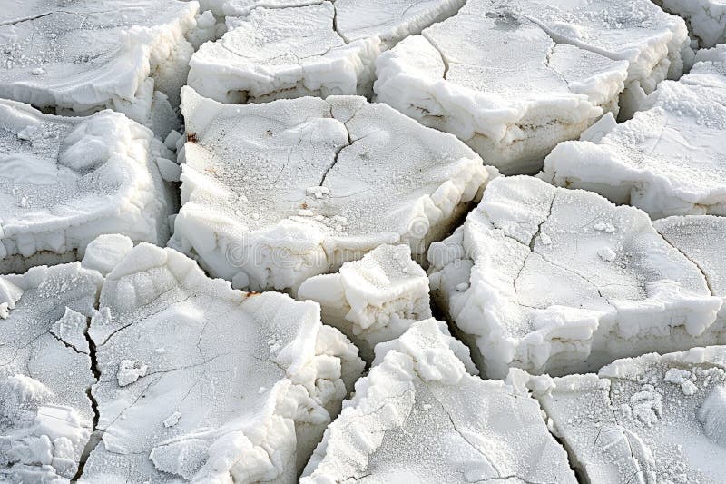 Cracked White Salt Flats, Textured Surface Stock Illustration ...