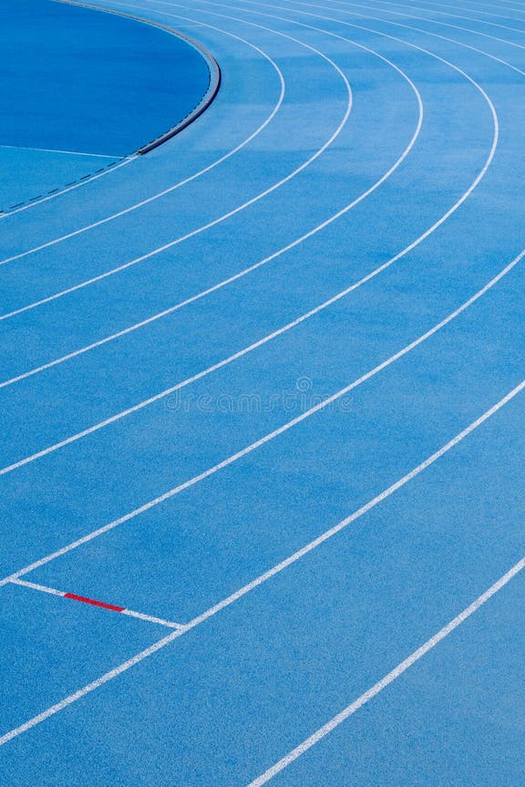High Angle View of Empty Running Track Stock Image - Image of field ...