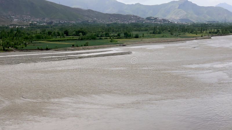 High Angle View of a Flooded River in the Countryside of Pakistan Stock ...