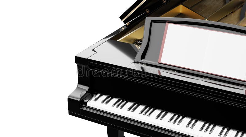 High Angle View of Grand Piano on White Background Stock Illustration ...