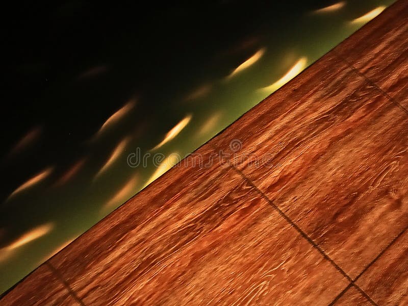 High Angle View of Illuminated Light Reflection on Fishpond Stock Image ...