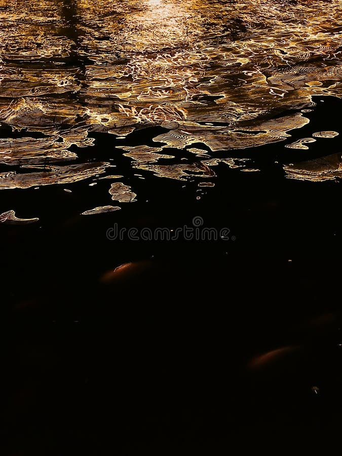 High Angle View of Illuminated Light Reflection on Water Stock ...