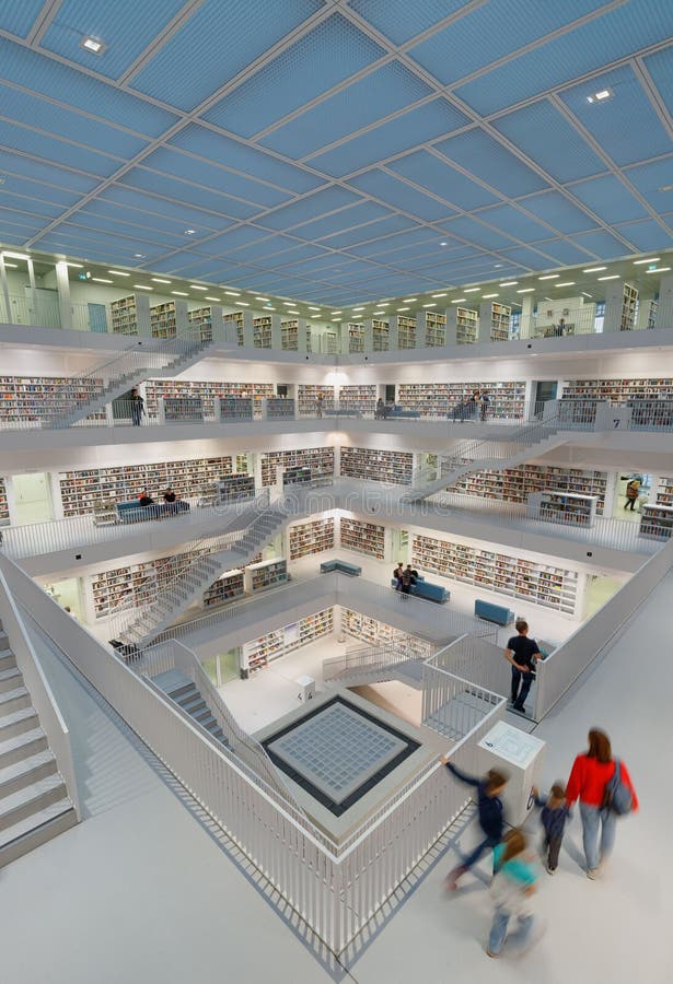 Stuttgart - Contemporary Public Library Editorial Stock Photo - Image ...