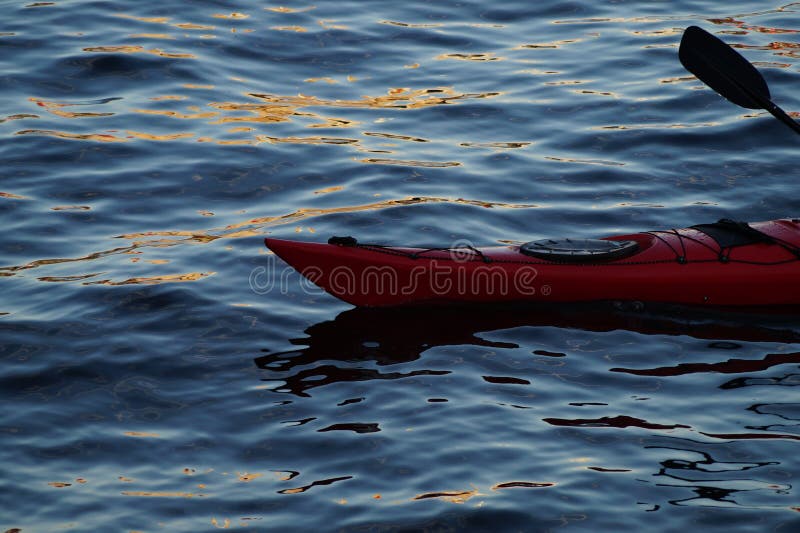 High Angle View of Kayak in Lake Stock Image - Image of boat, ripple ...