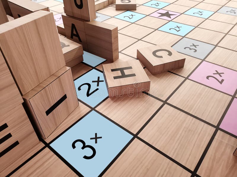 Large Alphabet Blocks and Board Stock Image - Image of positive, tiles ...