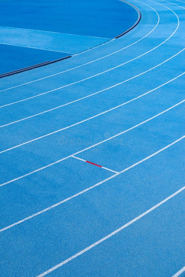 High Angle View of Empty Running Track Stock Photo - Image of boundary ...