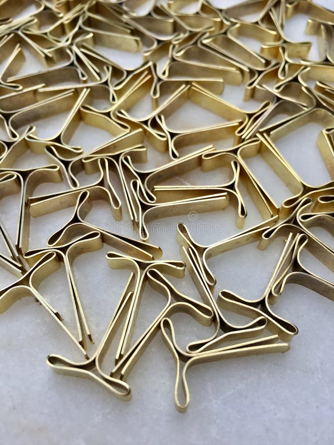 High Angle View of Locking Clips for Envelopes Stock Photo - Image of ...