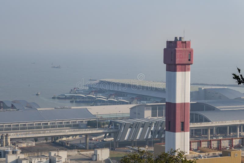 High Angle View of the Macau Taipa Ferry Terminal Stock Photo - Image ...