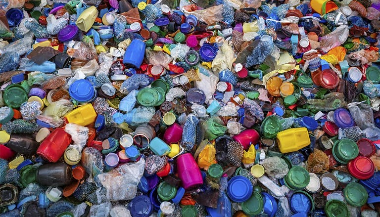 Many Colored Plastic Trash Texture Background Stock Image - Image of ...