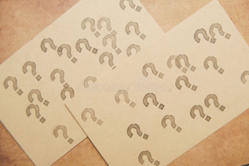 High Angle View of Many Question Marks on Paper Stock Photo - Image of ...