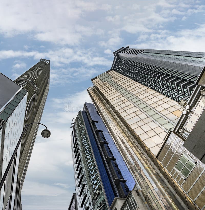 High Angle View of Modern Architecture Stock Image - Image of blue ...