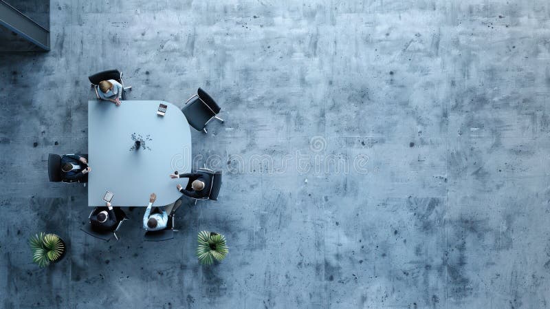 High-angle View of a Modern Boardroom Stock Illustration - Illustration ...