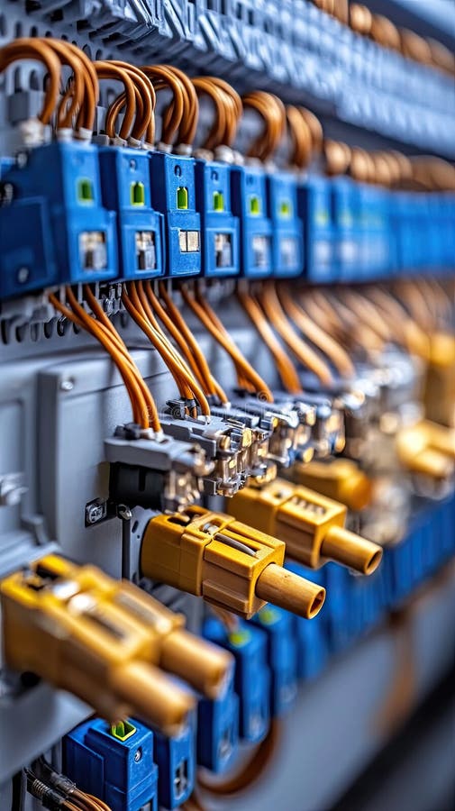 High-angle View of a Modern Control Panel Showcasing Electrical ...