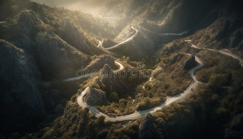 High Angle View of Mountain Range Beauty Generated by AI Stock ...