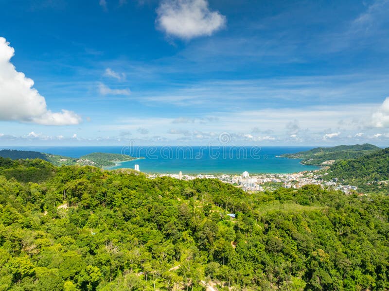 High Angle View Mountains Rainforest Trees Nature Background Stock ...