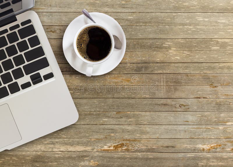 High Angle View of Office Desk with Copy Space. Stock Image - Image of ...