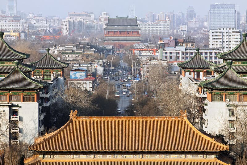 High Angle View on Old Town of Beijing Editorial Stock Photo - Image of ...