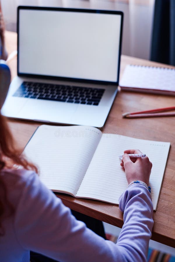Unrecognizable Girl Doing Homework Stock Photo - Image of school ...