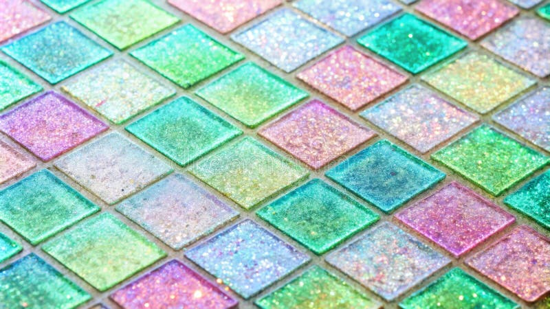 High-Angle View Pastel Glitter Mosaic Tiles Stock Illustration ...
