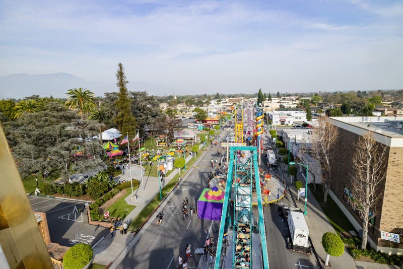 High Angle View of the Pendulum Rides and Amusement Rides at Temple ...