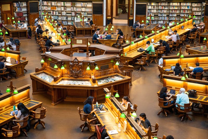 High-angle View of People Reading in the State Library Victoria ...