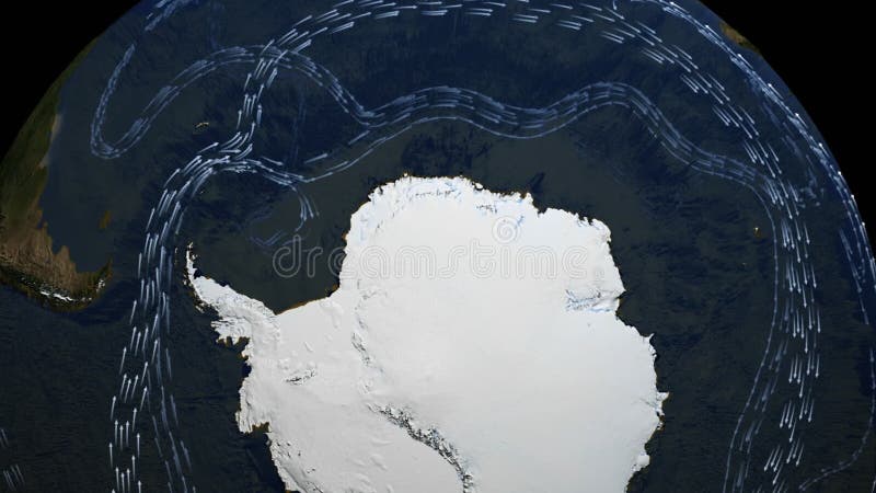 Antarctica Seen from Space. Winds Animation. Stock Video - Video of ...