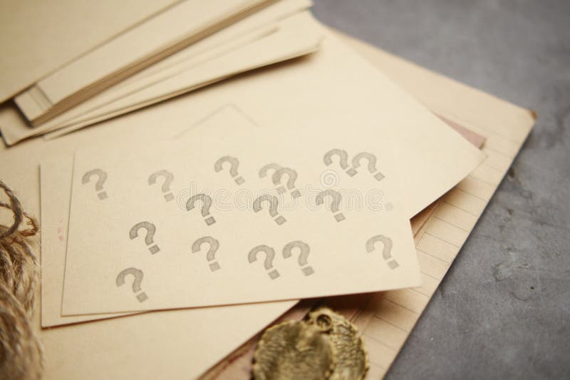 High Angle View of Question Mark on Paper on Office Desk Stock Image ...